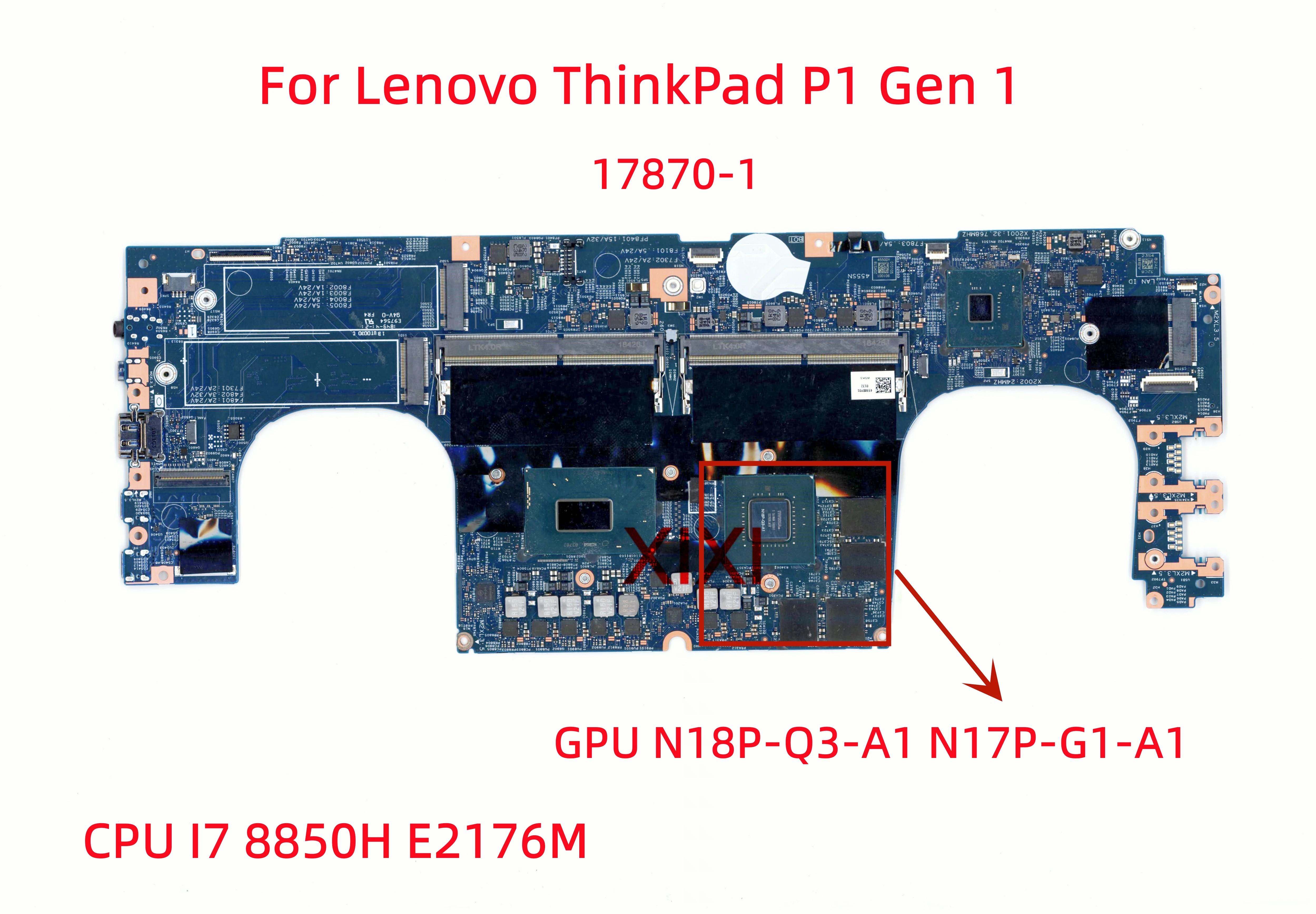 17870 1 For Lenovo ThinkPad P1 Gen 1 laptop motherboard with CPU I7 ...