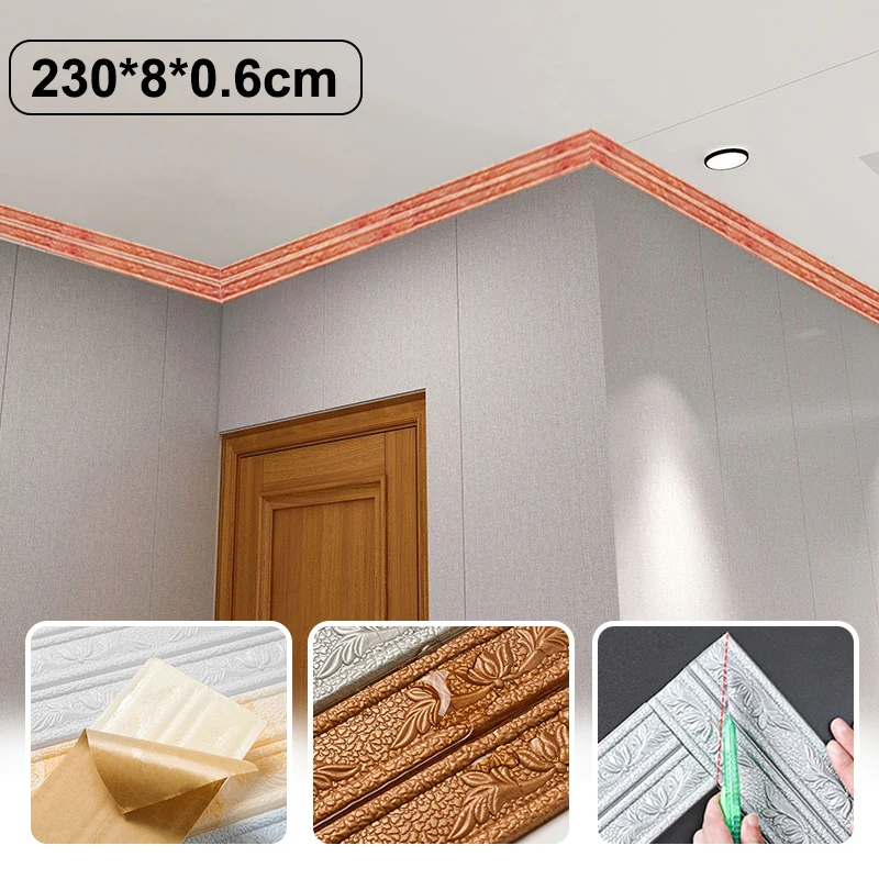 230-8-0-6cm-3D-Foam-Wall-Edge-Strip-Stickers-Self-Adhesive-Waterproof ...