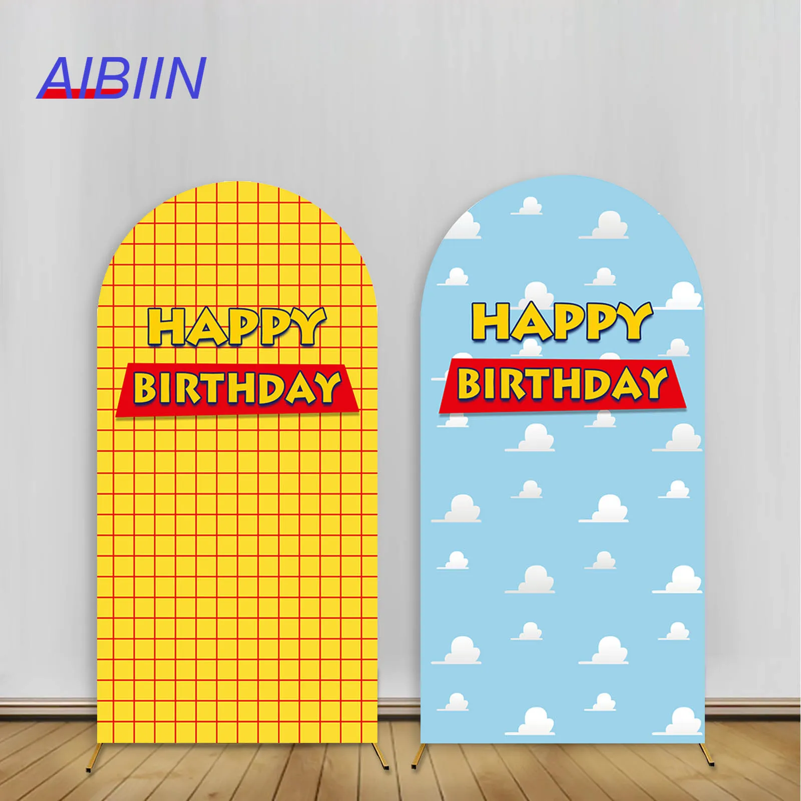 Happy-Birthday-Arch-Backdrop-Cover-Blue-Sky-White-Cloud-Boy-1st-Cake ...