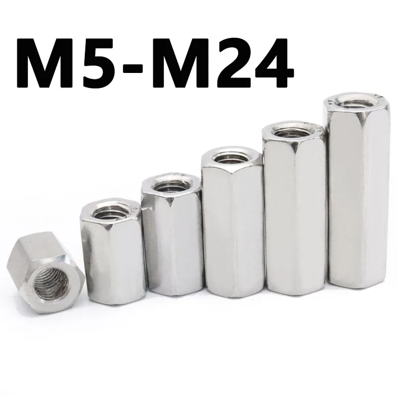 Tuerca-Hexagonal-extendida-de-acero-inoxidable-304-conexi-n-de-tornillo ...