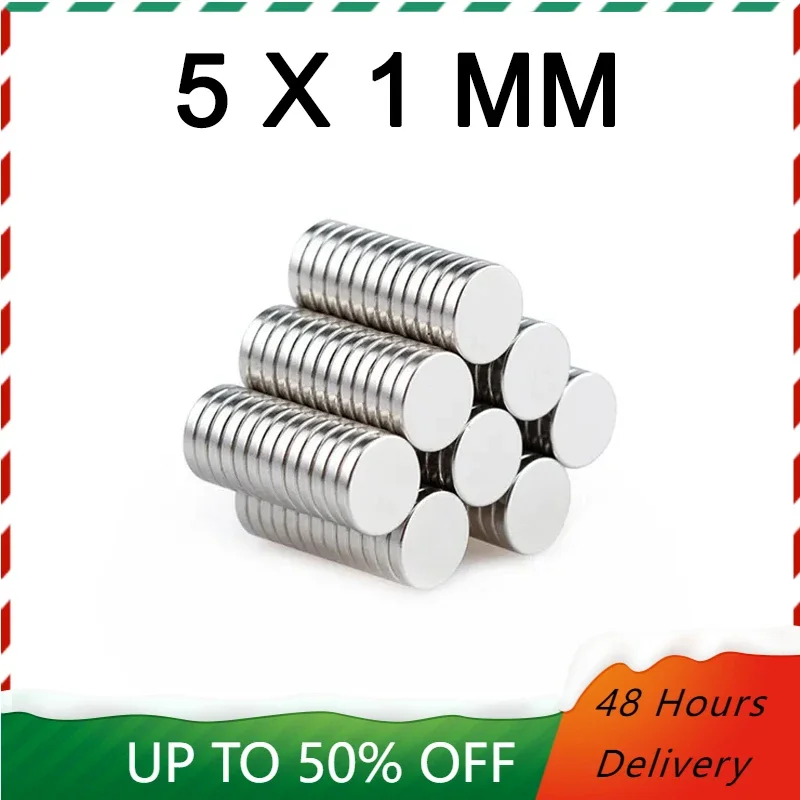 50-100-200-300-400-500-Pcs-5x1-Neodymium-Magnet-5mm-x-1mm-N35-NdFeB ...
