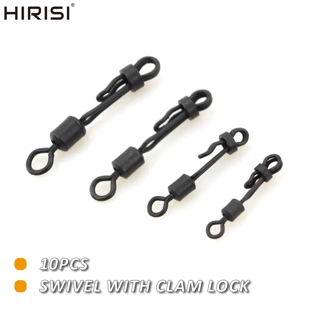 Hirisi 10pcs Quick Change Swivel With Clam Lock Clip For Carp Fishing ...