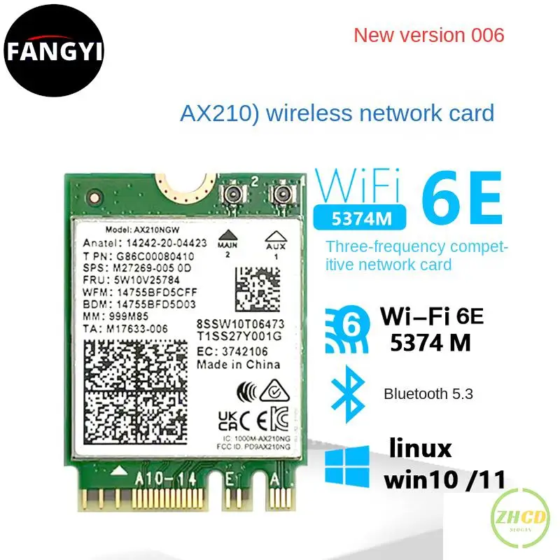 AX210 AX210NGW For Intel Card Wi-Fi 6E Bluetooth 5.3 WiFi 6 Adapter ...