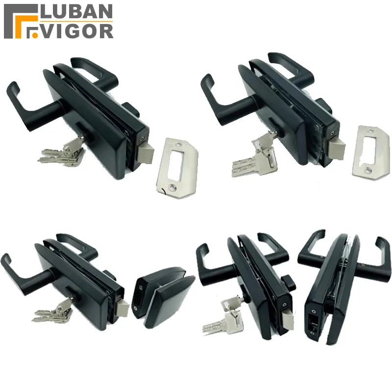 304 stainless steel Frameless glass door handle lock Office partition ...