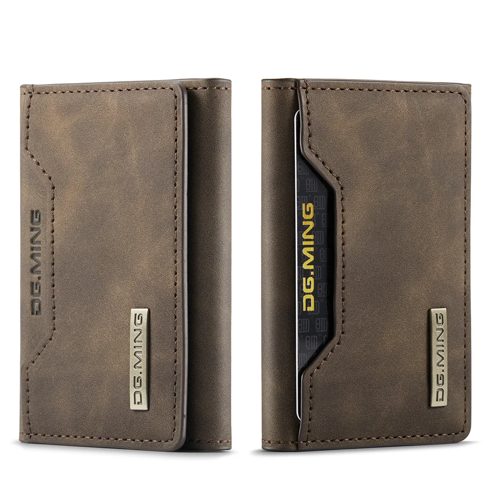 DG.MING M2 Portable Card Holder Wallet Trifold Magnetic Buckle Card Bag ...