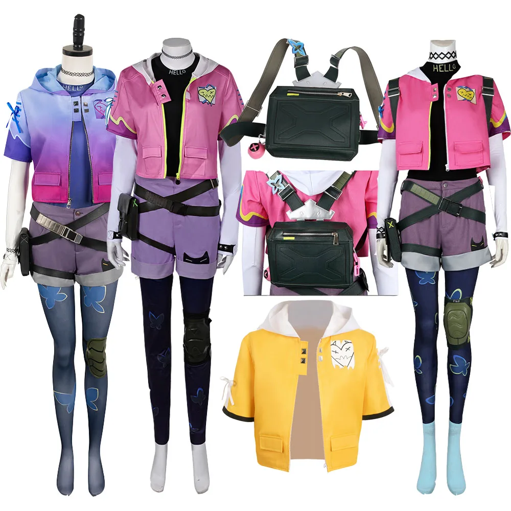 Women-Girls-Clove-Cosplay-Jacket-Pants-Bag-Game-Valorant-Costume ...