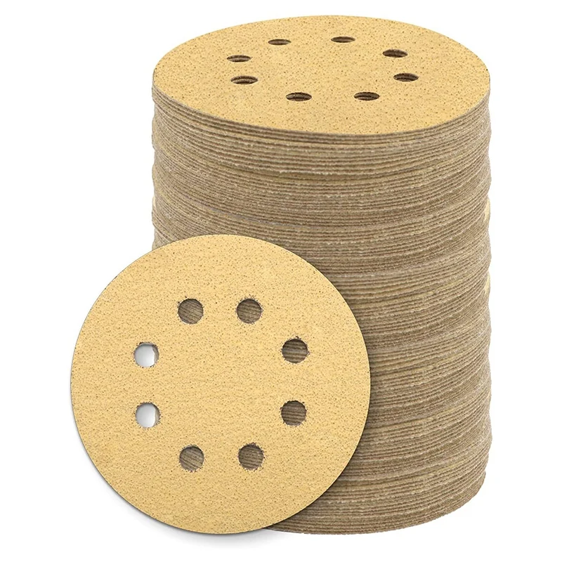 100Pcs-Sanding-Disc-5-Inch-Sanding-Sheet-8-Holes-Dustless-Hook-And-Loop ...