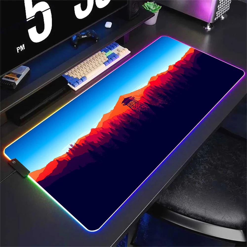 Colorful-Luminous-LED-Lighting-Mouse-Pad-Firewatch-Forest-Non-Slip-RGB-Mousepad-Gaming-For-PC ...