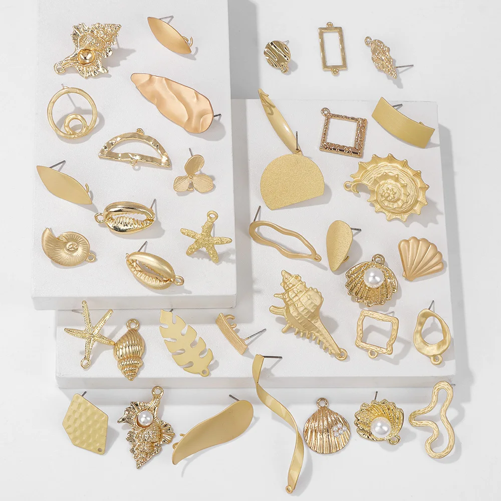 10pcs-Irregular-Geometry-Metal-Earring-Settings-Gold-Color-Earring ...