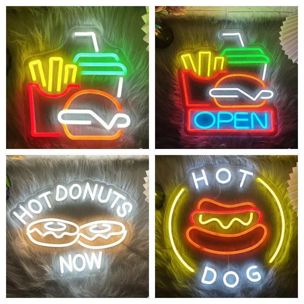 Hot-Donuts-Neon-Led-Sign-Wall-Hanging-Hot-Dog-Hamburg-Desserts-House ...