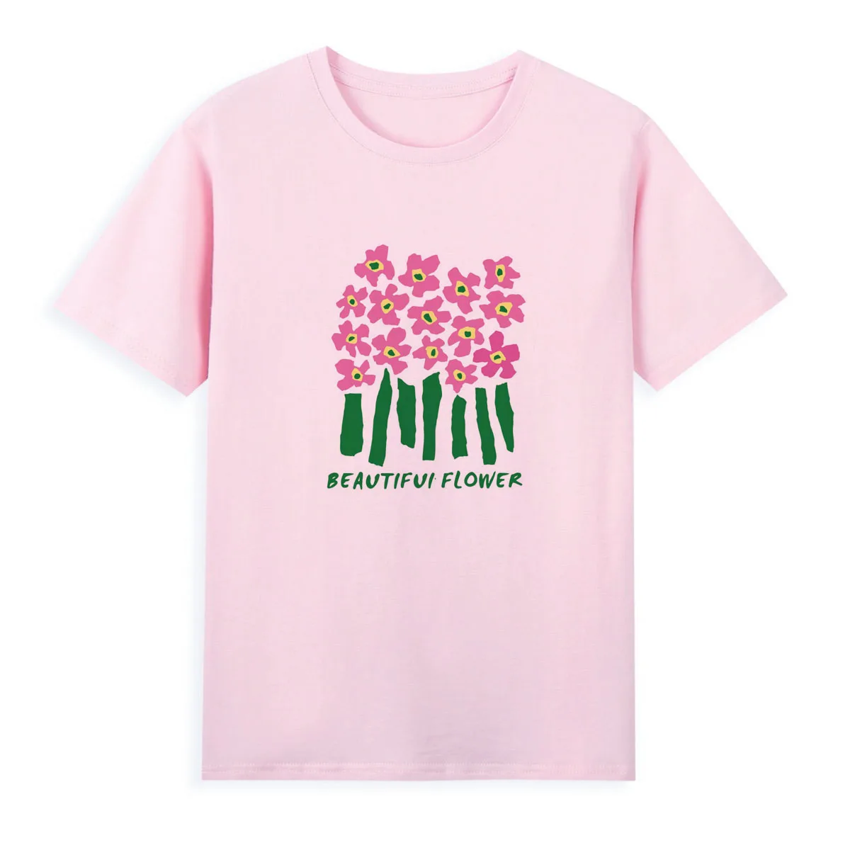 Pink flower beautiful summer T shirt lovely casual top unique fashion ...