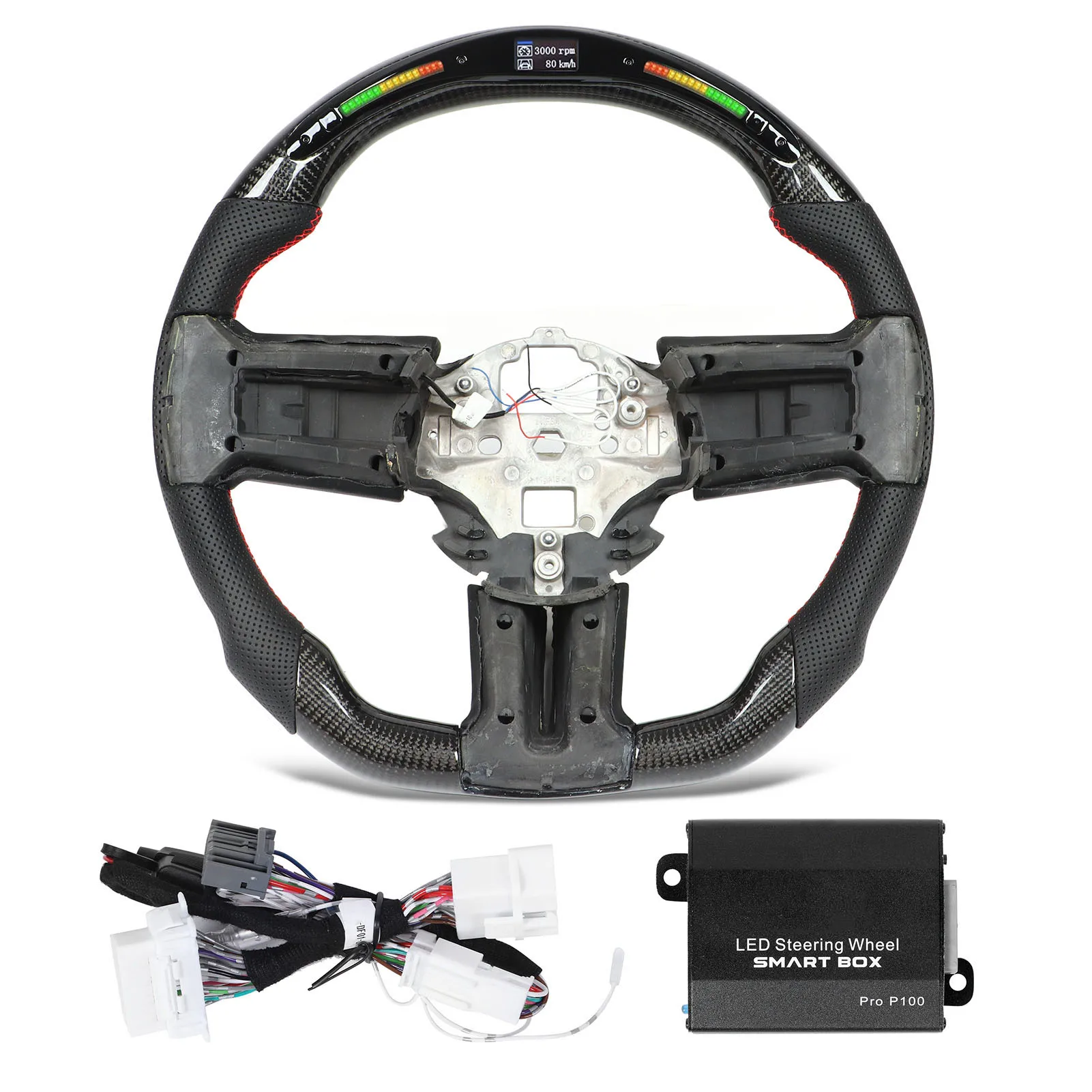 LED-Steering-Wheel-Antioxidation-32-LEDs-Adjustable-RGB-Color-Carbon ...
