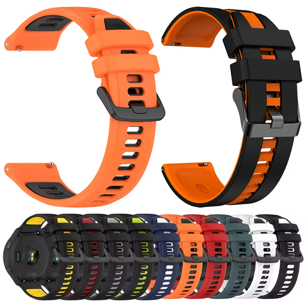 20mm 22mm Sports Silicone Strap For TicWatch Pro 3 Ultra GPS/LTE Watch ...