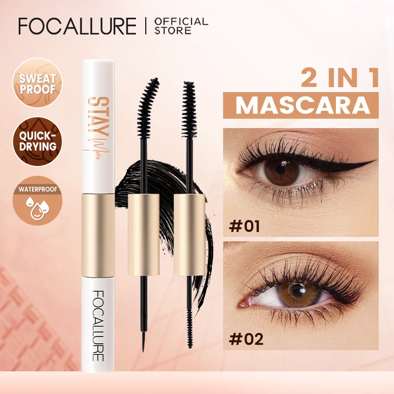 FOCALLURE-Waterproof-2-In-1-Black-Mascara-Eyeliner-3D-Fiber-Natural ...