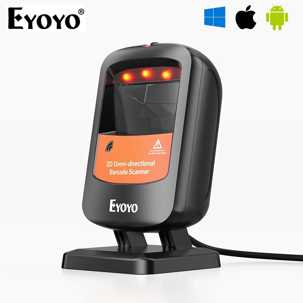 Eyoyo-escáner de código de barras de escritorio 2D, manos libres ...