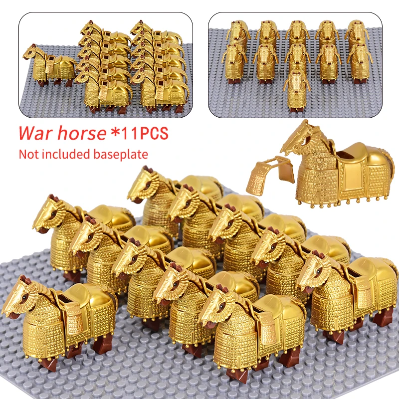 11pcs-Medieval-Movie-Middle-Ages-Knights-Golden-War-Horse-Heavy-Cavalry ...