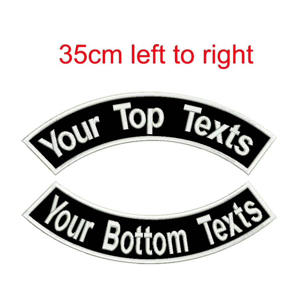 One Set (2pcs) Top&Bottom Rocker Embroidery Patch Arial Simple Font ...