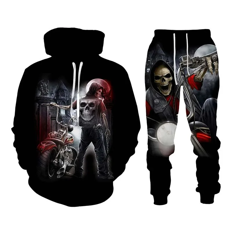 Men-Punk-Hoodies-Suit-Skull-3D-Print-Tracksuit-Pants-Goth-Skeletons ...