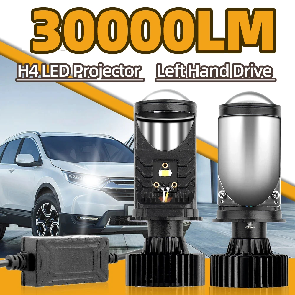 1-2Pcs-H4-LED-Projector-Lens-Auto-Bulb-Headlight-Car-12V-6000K-30000LM ...