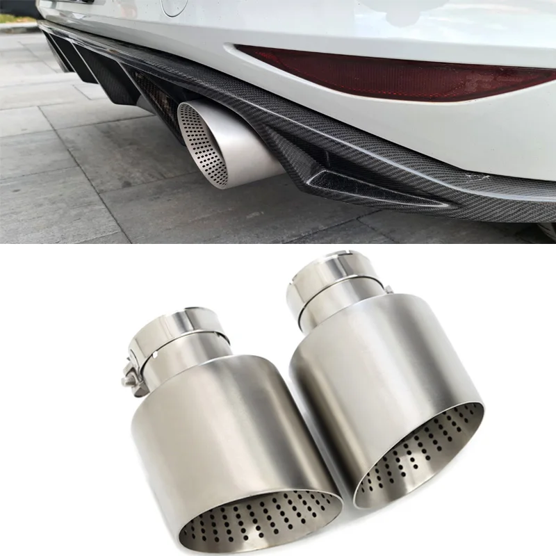 1 Pcs Matte Stainless Steel Car Exhaust Tip System Pipe Universal ...