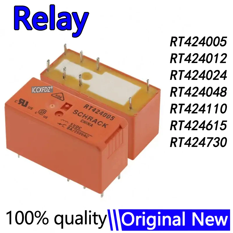 5Pcs-lot-Power-Relay-RT424005-RT424012-5V-12V-24V-48V-110VDC-115VAC ...