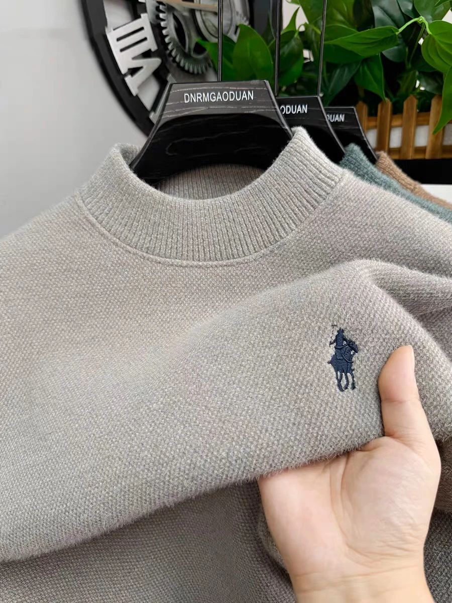 High end brand embroidered sweater men's round neck top fashion ...