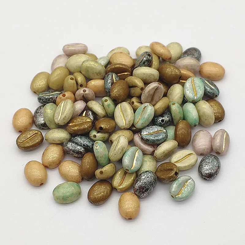 New Arrival! 10x8mm 1700pcs Bronzing Effect Coffee Bean Shape Beads For ...