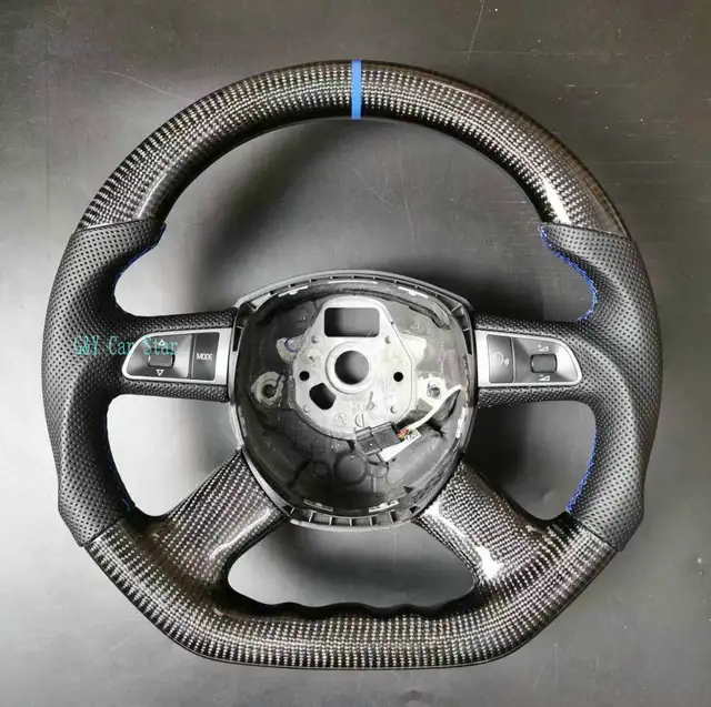 Volante de fibra de carbono 100% personalizado para Audi A3, A4, A4L, A5, A6L, A7, Q5, Q7 (sin ...