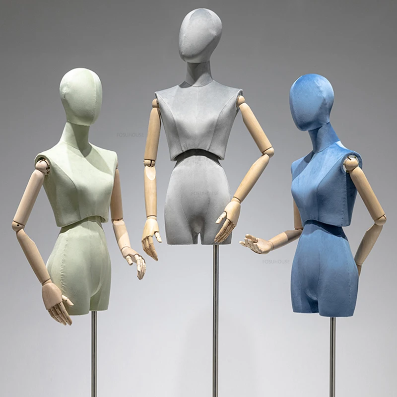 Clothing-Store-Velvet-Mannequins-Props-Women-s-Clothing-Half-length ...