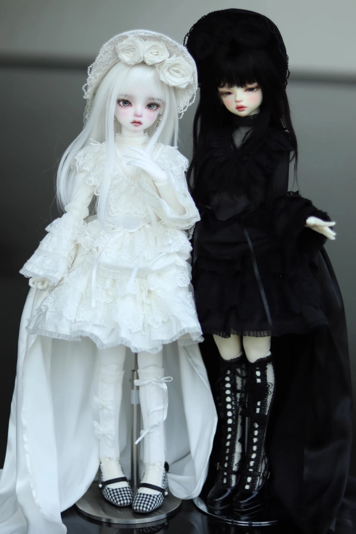 BJD doll dress twin black and white Gothic retro style skirt spot suitable for MDD, 1/4, 1/3size ...