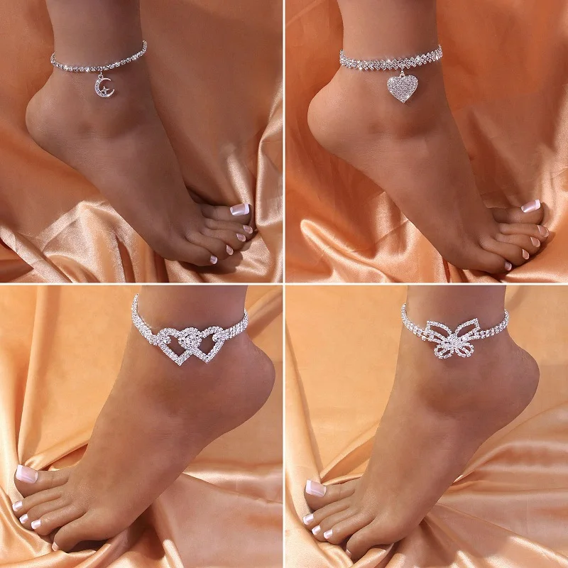 New-Fashion-Luxury-Zircon-Anklets-For-Women-Crystal-Moon-Star-Heart-Butterfly-Ankle-Bracelet ...