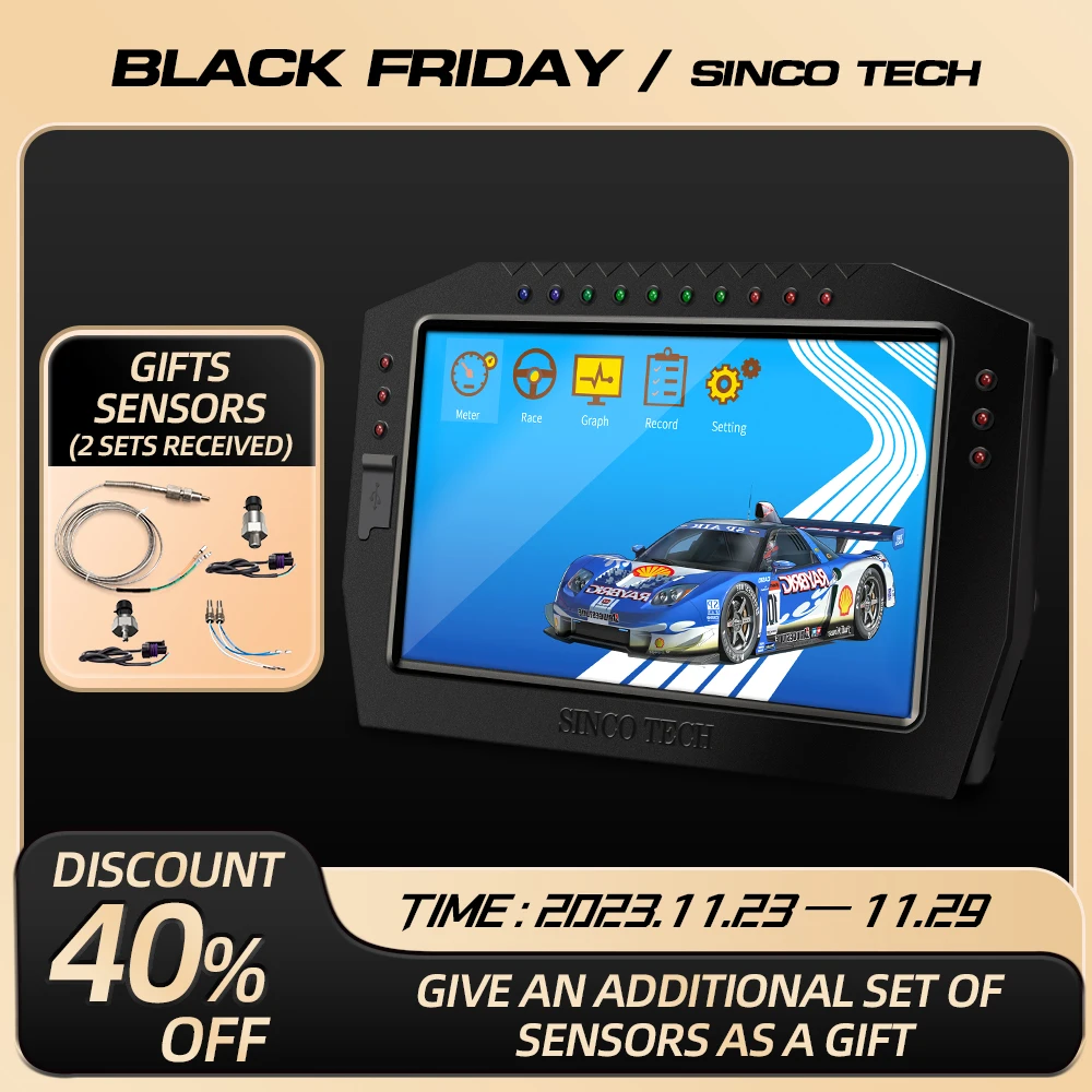 DO909-Sinco-Tech-Car-Racing-Dashboard-Gauge-Display-Sensor-KIT-LCD ...