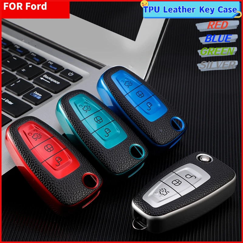 Auto Key Holder Leather TPU Car Key Case Cover For Ford Ranger C-Max S ...