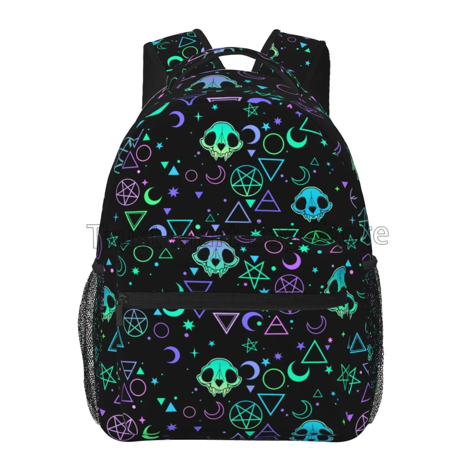 Magic-Skulls-Print-Laptop-Backpack-Unisex-Travel-Hiking-Camping ...