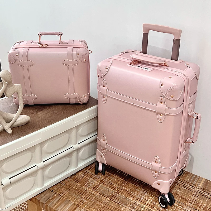 Vintage-pink-luggage-20-boarding-advanced-28-large-capacity-trolley-box ...