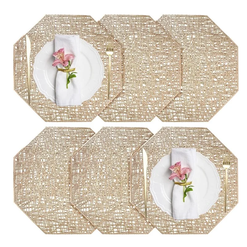 Inyahome-Placemats-Set-of-1-6-12-for-Dining-Table-Washable-Octagonal ...