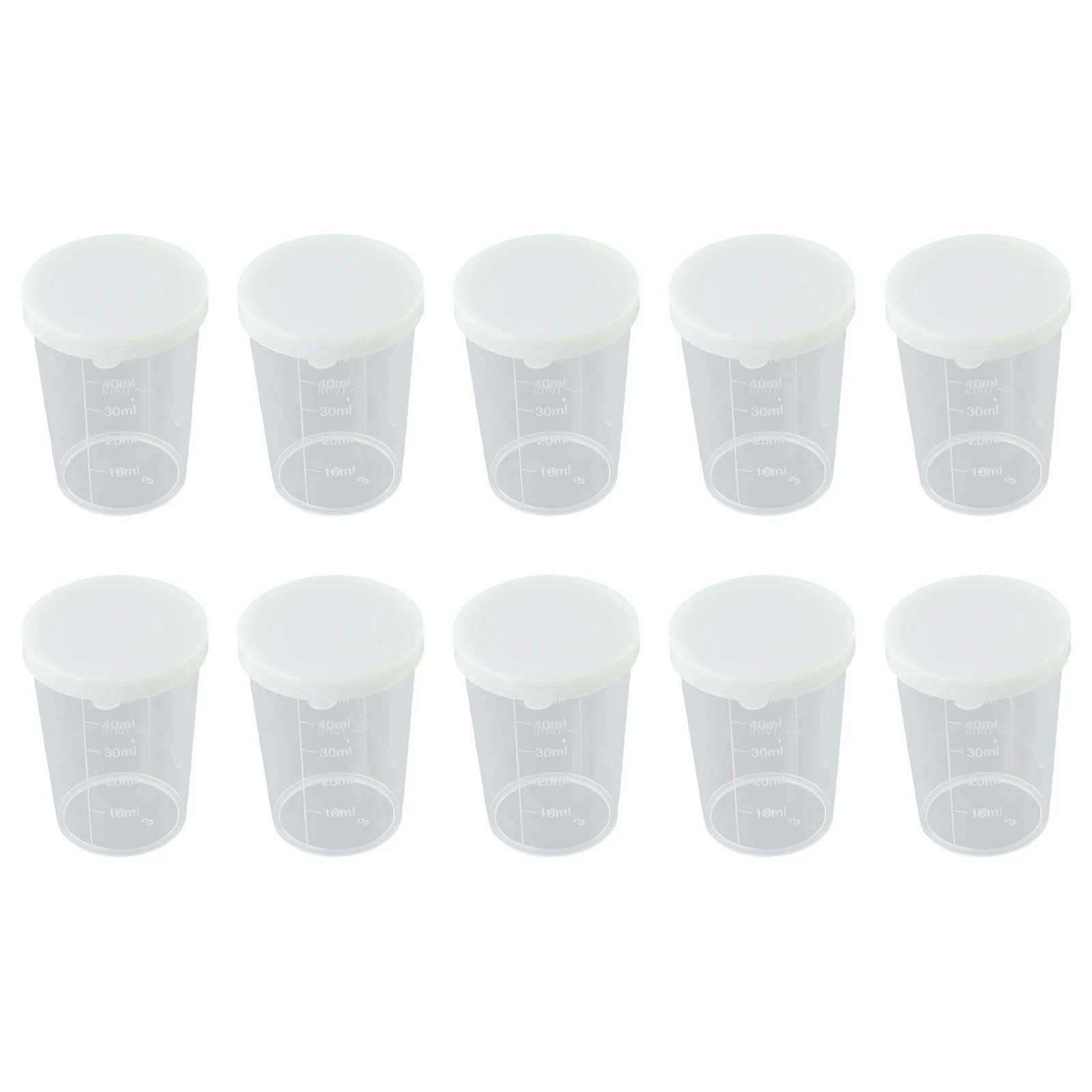 10Pcs-Measuring-Cups-With-Lid-Transparent-Plastic-Scale-Beaker-Cups-Lab ...