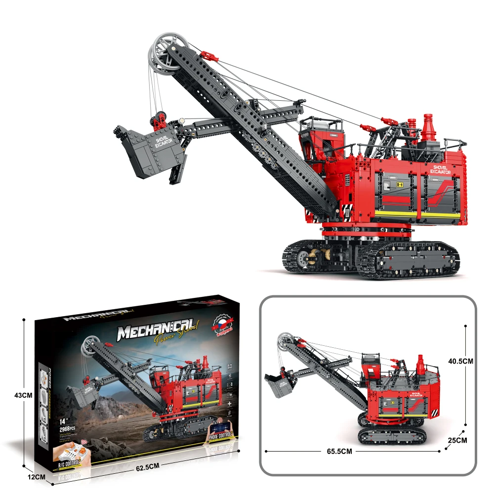 Excavator Building Set, 2968 Pieces Power Shovel Excavator Building ...
