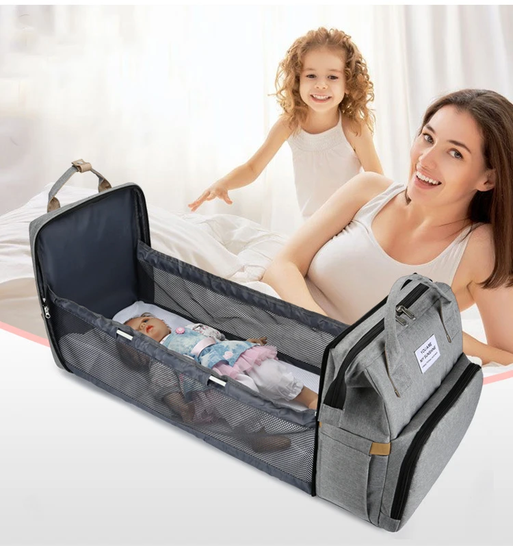 Portable-Folding-Bed-Mommy-Bag-For-Going-Out-Lightweight-Large-Capacity ...