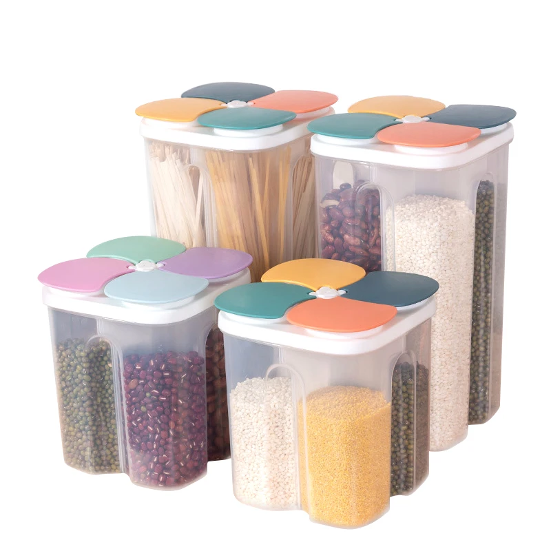 Kitchen-Storage-Box-with-Lid-Plastic-Containers-Grain-Storage-Tank ...