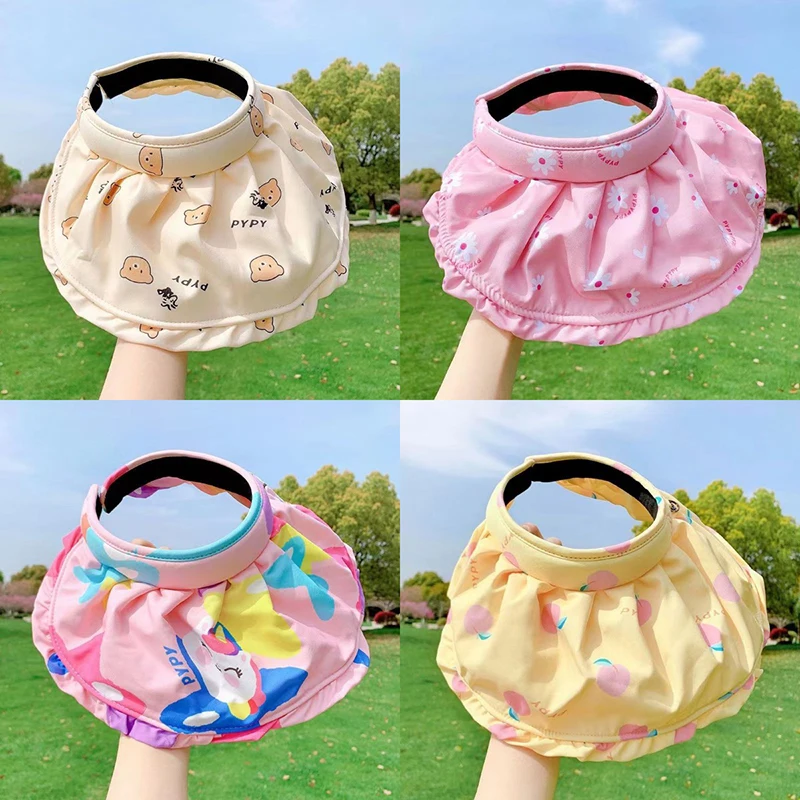 Children-Sun-Visor-Cap-for-Girls-Summer-Kids-Gradient-Color-Shells ...