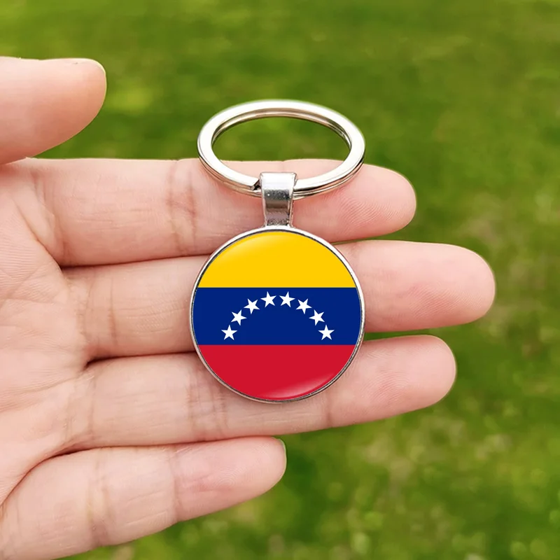 New-Venezuela-Flag-Keychain-Spain-Emblem-Map-Glass-Cabochon-Pendant ...