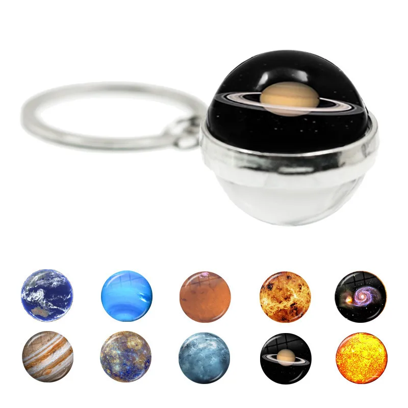Solar System Planet Keychain Galaxy Nebula Space Key Holder Moon Earth ...