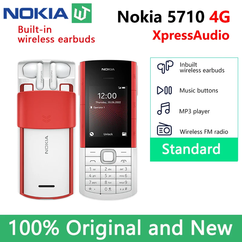 Original-and-New-Nokia-5710-XpressAudio-Built-In-Wireless-Earbuds-4G ...
