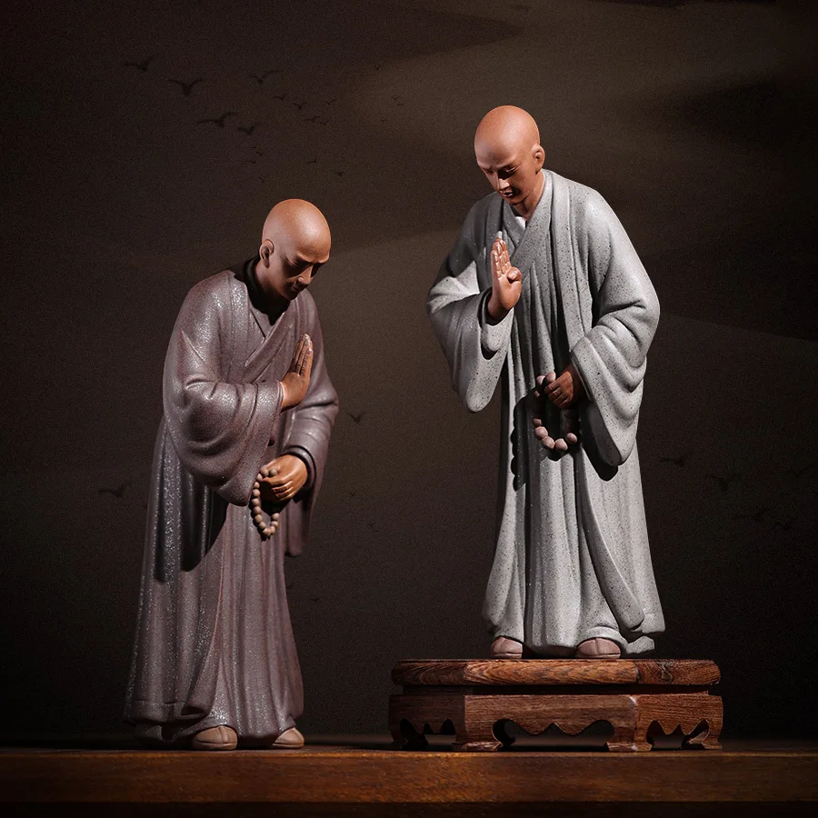 Estatua-decorativa-de-cer-mica-de-personajes-de-peque-o-monje-Zen ...