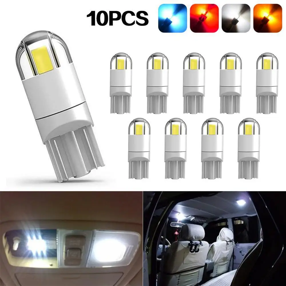 10Pcs-T10-LED-Bulb-W5W-3030-Wedge-Lamp-501-2SMD-Car-Side-Light-Auto ...