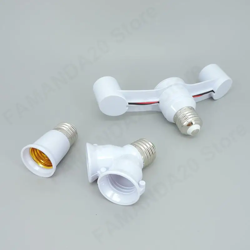 AC 110v 220v 2 In 1 E27 to 2 E27 head Extended LED Lamp base Holder ...