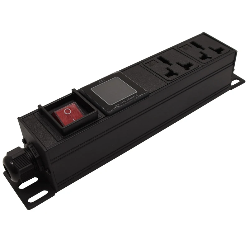 3500W-16A-ammeter-LED-switch-Aluminum-2-AC-Universal-Outlets-Power ...