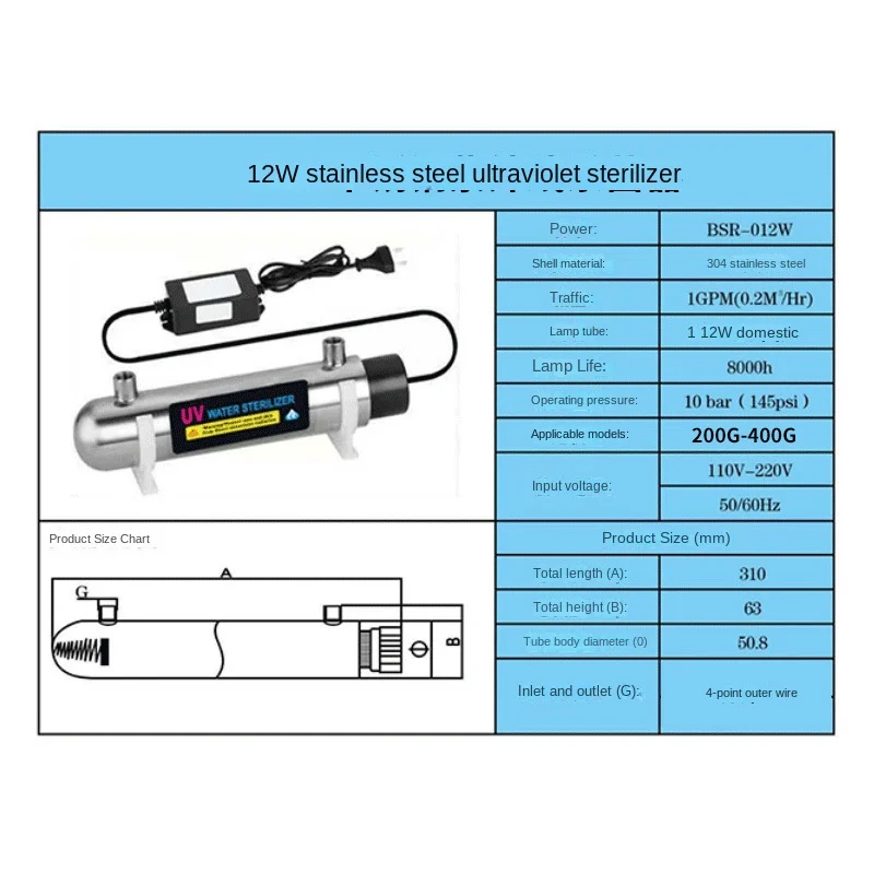 Ultraviolet sterilization sterilizer, overflow type pipeline type ...