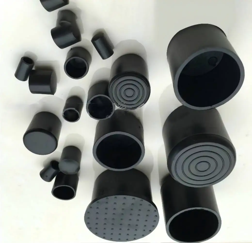 6mm-63mm Soft Rubber Thickened Chair Foot Pad PVC Blanking Bungs Black ...